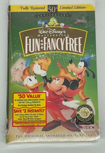 WALT DISNEY FUN and Fancy Free VHS 1997 50th Anniversary Edition New ...