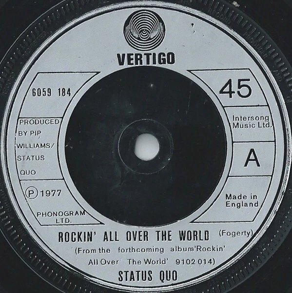 STATUS QUO - Rockin' All Over The World - Vinyle d'occasion Record 7 - I5783z EUR 7,45 - PicClick FR
