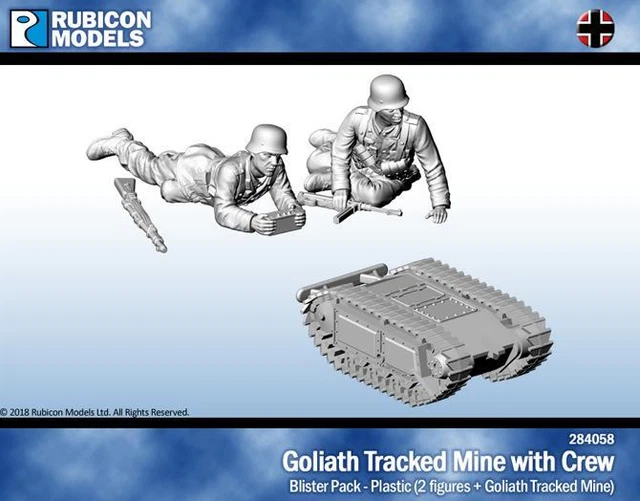 RUBICON MODELS GERMAN Goliath Tracked Mine with Crew 1/56 28mm German ...