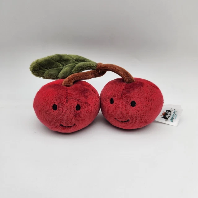 JELLYCAT FABULOUS FRUIT Cherry - 5" 2 Cherries Soft Plush Food Toy ...