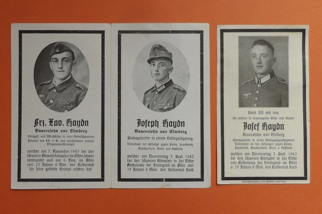 WW2 GERMAN DEATH Card Brothers Machine Gunner Cavalry SQ 1943 ...