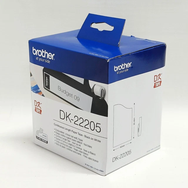 GENUINE BROTHER DK-22205 Continuous Thermal Paper Tape Roll 62mm x 48m ... GENUINE BROTHER DK-22205 Continuous Thermal Paper Tape Roll 62mm x 48m ...