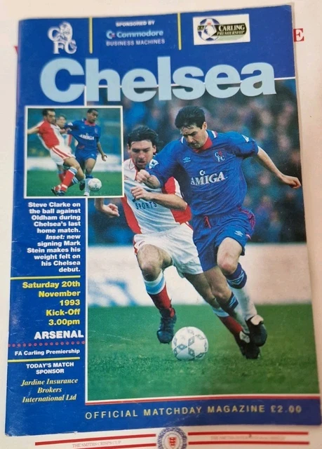 CHELSEA ARSENAL NOV 20TH 1993 VINTAGE PROGRAMME 100's of items all £1. ...