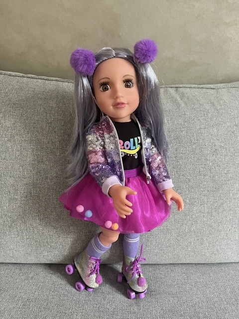 DESIGNAFRIEND POSEABLE FRANKIE Doll in Roller Skater Sequin Jacket ...