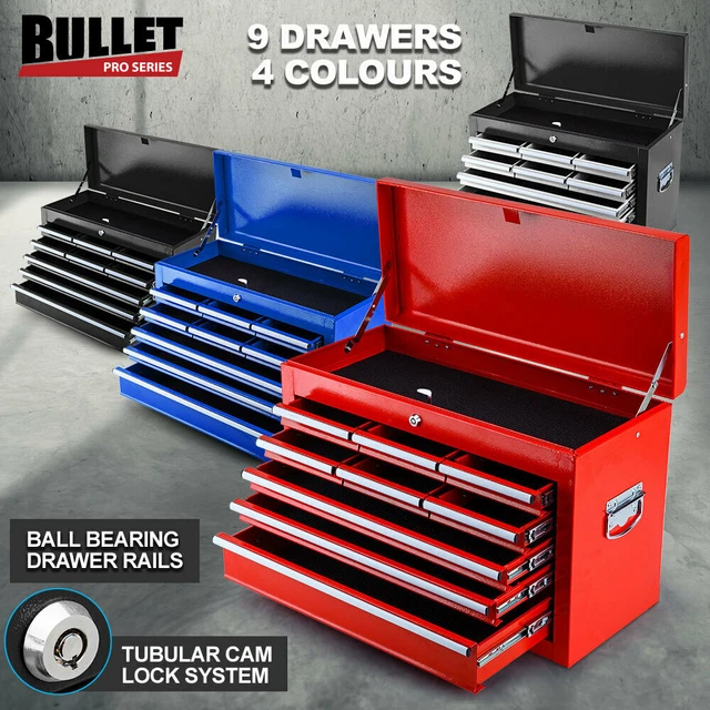 BULLET 9 DRAWER Tool Box Chest Mechanic Garage Storage Toolbox ...