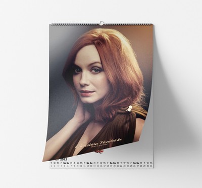 SEXY CHRISTINA HENDRICKS Deluxe 2023 Personalised wall calendar £24.99 ...