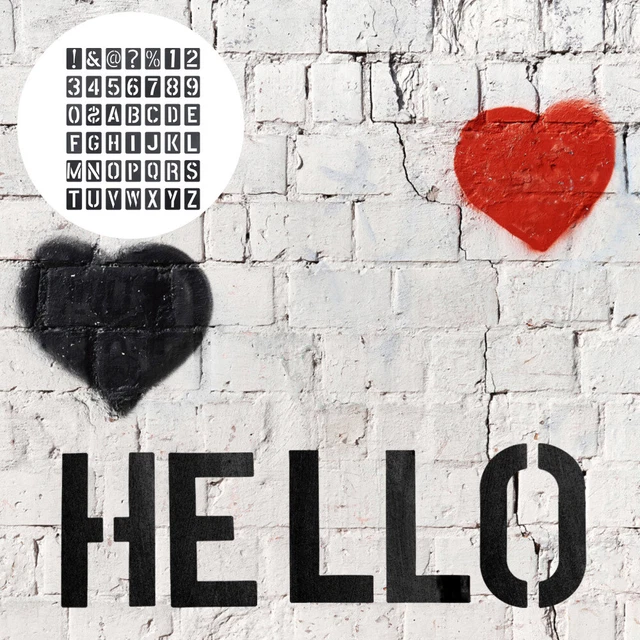 PP NUMERI PP neri e lettere simboli copia cava mobili da parete fai da ...