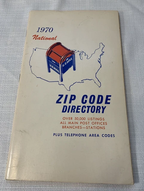 1970 USPS NATIONAL ZIP CODE DIRECTORY United States Post Office + Area ...