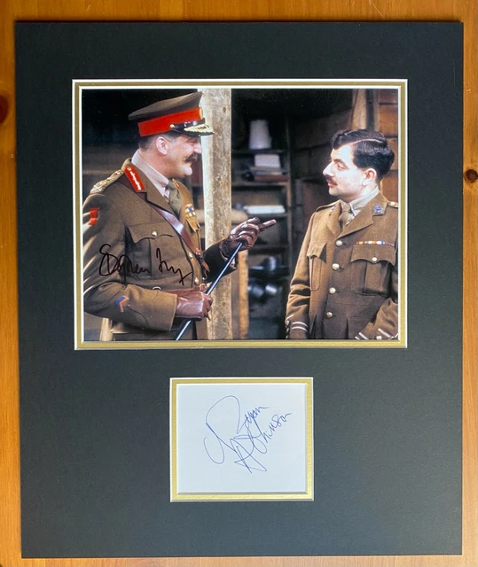 ROWAN ATKINSON & Stephen Fry Blackadder 4 Autograph Display Uacc ...