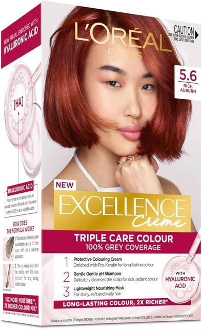 L'ORÉAL PARIS EXCELLENCE Creme, 5.6 Rich Auburn (100 Percent Grey ...