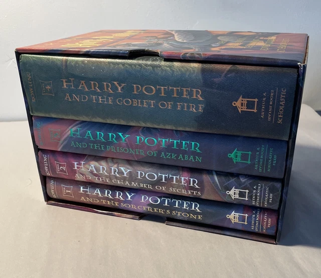 HARRY POTTER BOX Set 1-4 Scholastic All HARDCOVERS / In Great Condition ...
