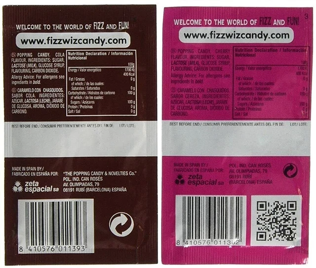 10X FIZZ WIZ Super Loud Popping Action 5x Cola & 5x Cherry Flavor ...