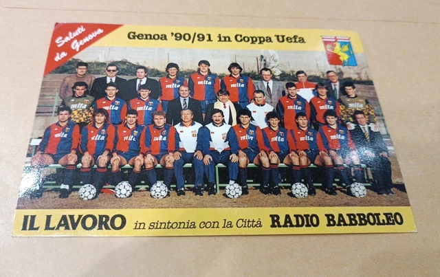 CARTOLINA POSTCARD BUSTA Distintivo Simbolo Logo Crest Club Genoa ...