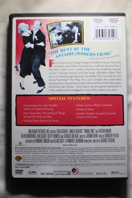 SWING TIME [DVD, 1936] [Region 1] Fred Astaire Ginger Rogers EUR 8,26 ...