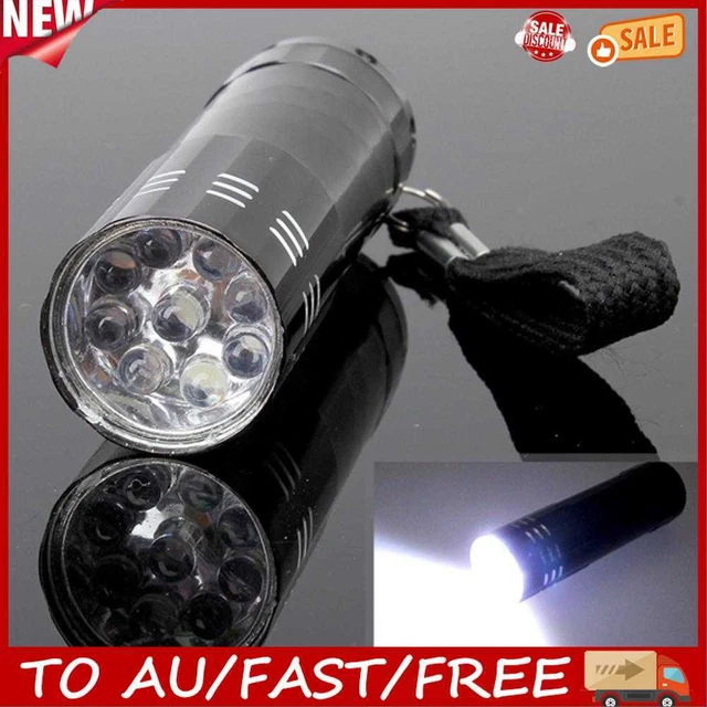 MINI 9 LED Flashlight 3 AAA Battery Operated Pen Light Torch with ...