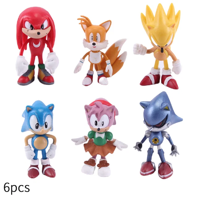 6 PACK SONIC The Hedgehog Toys Action Figures Cake Toppers Decoration ...