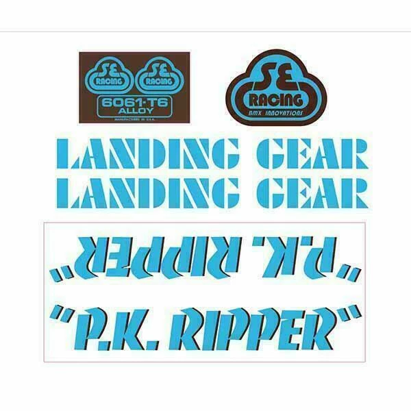 SE RACING - 80'S PK Ripper decal set in baby blue with brown shadow ...
