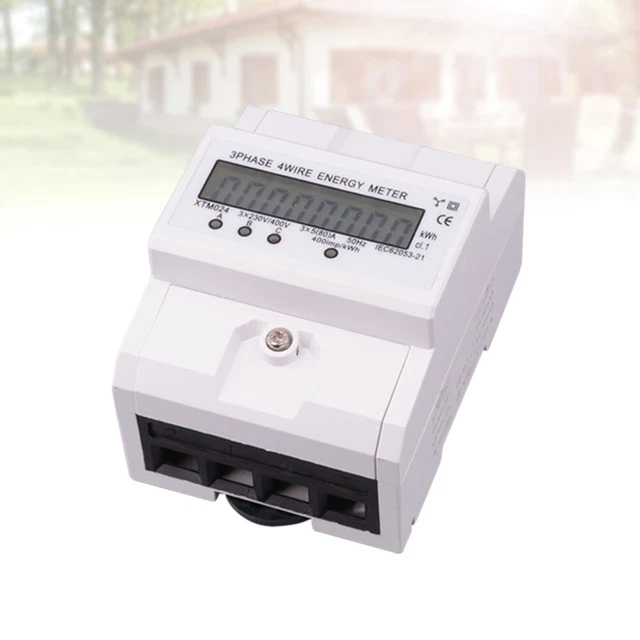 MISURATORE DI ENERGIA 3 fasi 4 fili display LCD rotaia volt ...