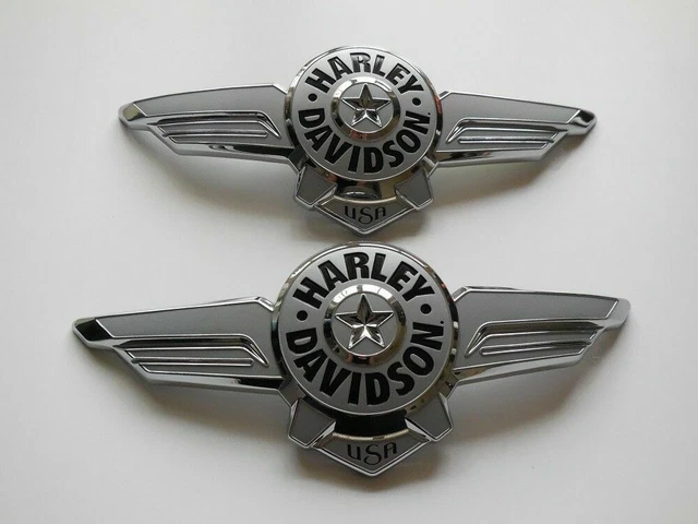 GENUINE HARLEY DAVIDSON Fuel Gas Tank Emblems Emblem Badges Fatboy £217 ...
