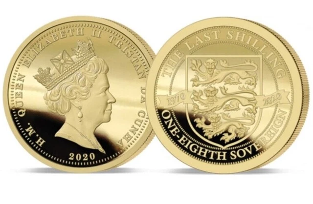 PRE - DECIMALISATION One Eighth Sovereign 22ct Gold The Last Shilling 1 ...