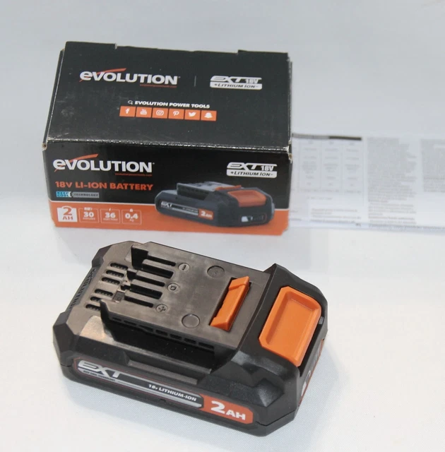 GENUINE & NEW Evolution R18BAT-Li2 18V 2.0Ah EXT Li-ion Battery £31.66 ...