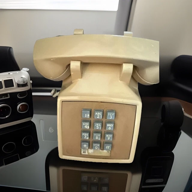 BELL SYSTEM WESTERN Electric Desk Push Button Phone Peach-Vintage-w ...