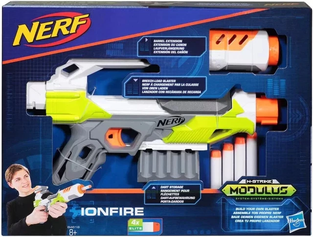 NERF IONFIRE N-STRIKE Modulus Blaster Gun With Soft Darts Barrel ...