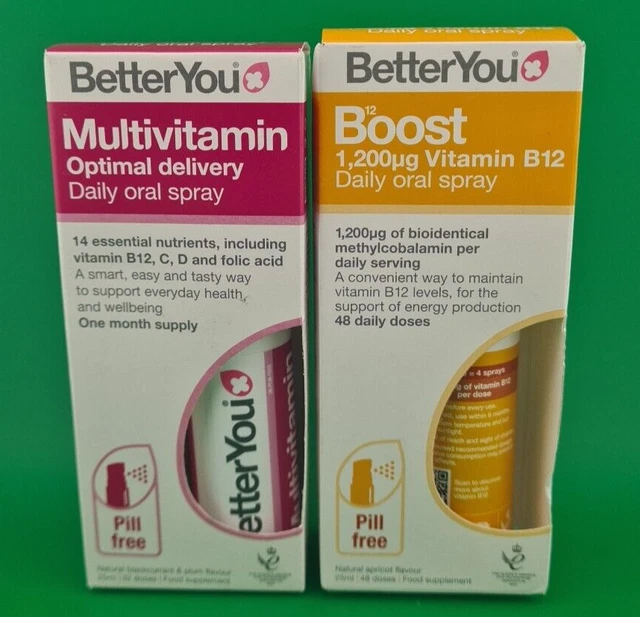 BETTERYOU MULTI-VIT & B12 Spray Combo - Daily Health Support ...