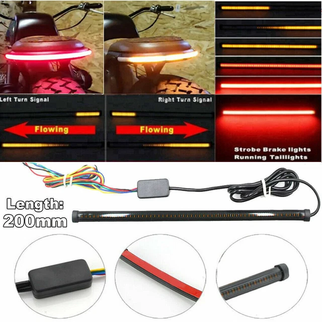 MOTORCYCLE SEQUENTIAL SWITCHBACK Flowing LED Tail Brake Turn Signal ...