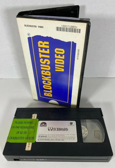 BLOCKBUSTER CLAMSHELL VHS WITCHBOARD Vintage HORROR Former Rental Copy ...