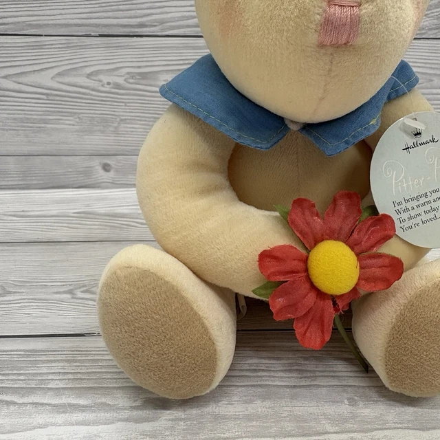 HALLMARK PITTER PATTER Plush Bear with Flower & Tag Vintage Gift Bear £ ...