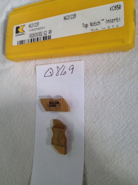 2 NEW KENNAMETAL Ng 3122R Top Notch Carbide Inserts. Grade Kc850. {Q869 ...