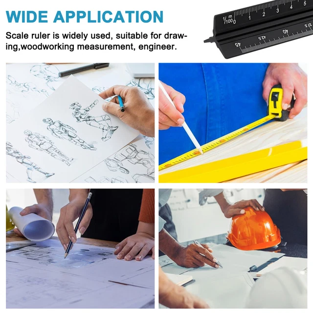 SCALE RULER METRIC 6 Measurement For Drafting Engineer Aluminium Alloy ...