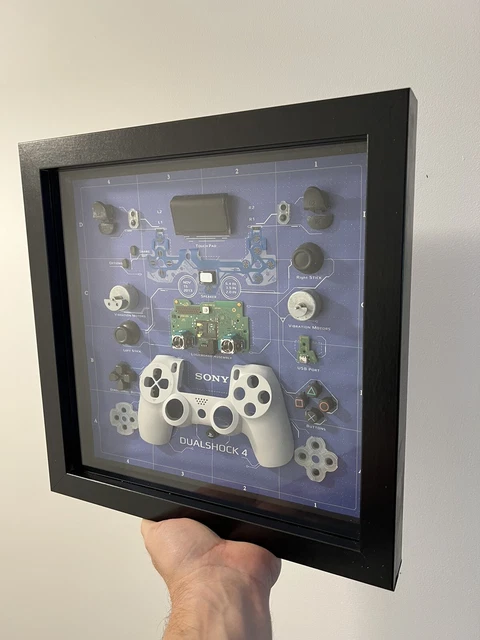 SONY PLAYSTATION DUALSHOCK 2 Controller Teardown in shadow box display ...