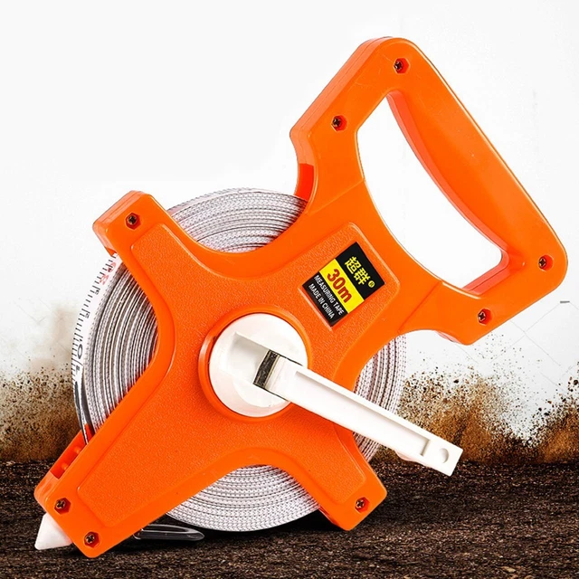 RETRACTABLE-FIBERGLASS TAPE MEASURE Uncoiled Metric Scale Measuring ...