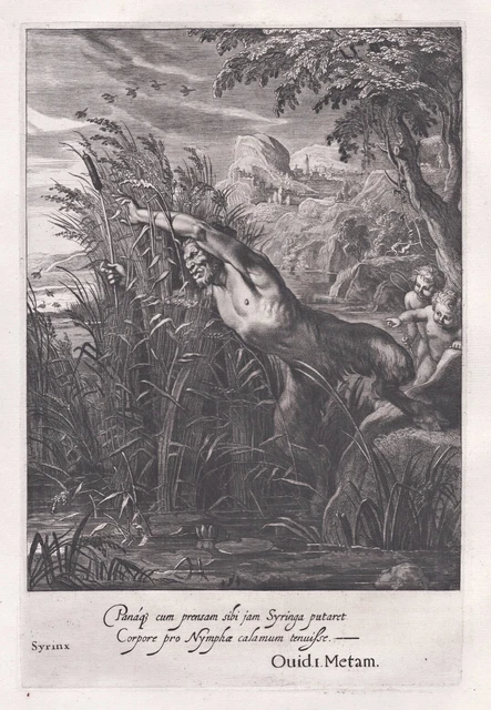 PAN SYRINX MYTHOLOGY Greek Mythology Diepenbeeck Engraving Copper ...