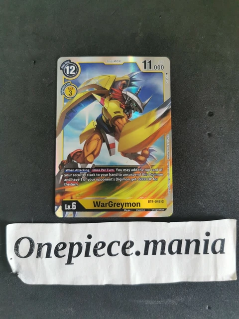 DIGIMON CARD GAME WarGreymon BT4-048 SR EUR 29,00 - PicClick FR