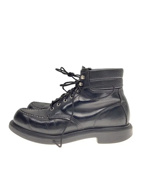 RED WING LACE-UP Boots Super Sole Mock Toe Leather 8133 US8.5 Black £ ...