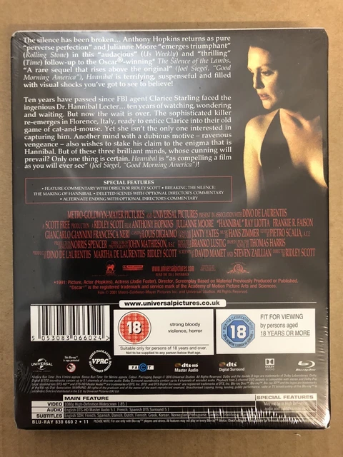 HANNIBAL (BLU-RAY, 2001) 15th Anniversary Limited Edition Steelbook NEW ...