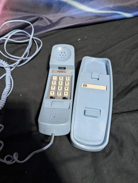 VTG 80S 90S Powder Light Blue IMA Corded House Phone Touch Tone Prop ...