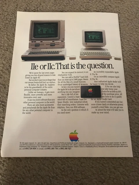 VINTAGE 1984 APPLE IIe IIc HOME COMPUTER BROCHURE PRINT AD 8-PAGE 1980s ...
