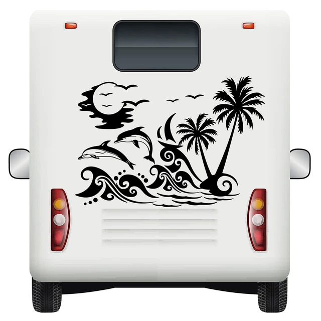 CAR STICKERS DOLPHINS Camper Van Mountain Wildlife Caravan Vinyl Decal ...