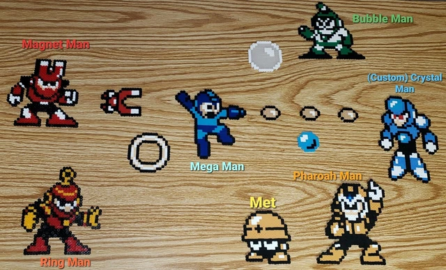 MEGA MAN 8 bit Perler Bead Pixel Art Sprite -- 70+ opzioni! CAPCOM ...