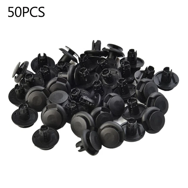 UNIVERSAL BLACK PLASTIC Push Pin Rivets for Car Bumper Door Trim Pack ...