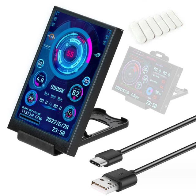 3.5& USB TYPE-C Secondary Screen IPS CPU GPU RAM Monitor Display ...