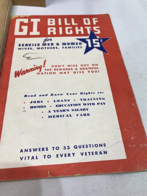 BROCHURE GI BILL of Rights Arco 1944 publiée Seconde Guerre mondiale ...