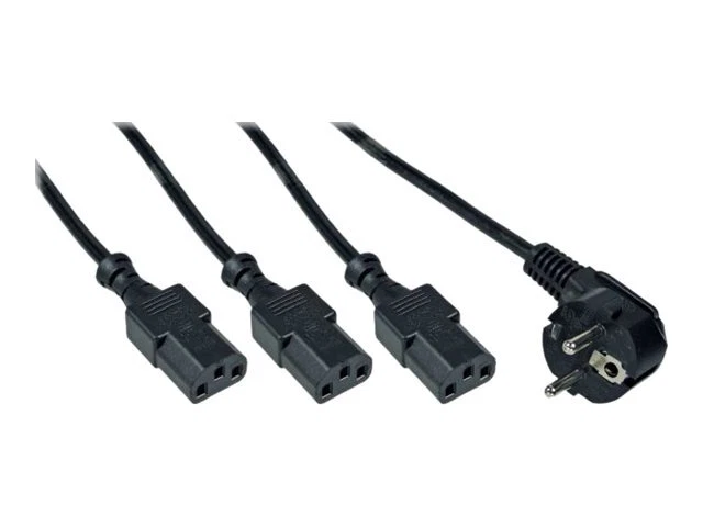 INLINE Y-POWER CABLE Version 3 Power splitter CEE 7/7 (M) angled to IEC ...