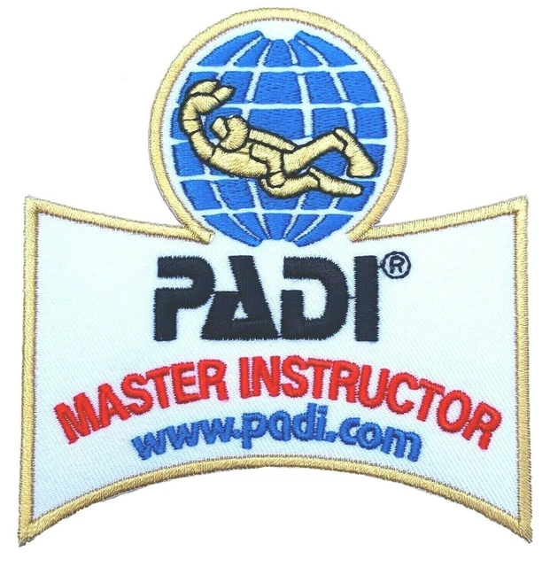PADI MASTER INSTRUCTOR Patch Iron-on Badge Logo Emblem Scuba Diver ...