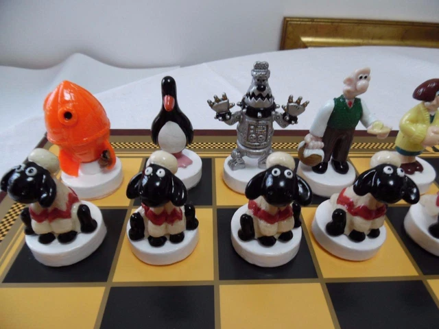 WALLACE AND GROMIT - Upcycled "One-Off" Chess Set - 1 of 1 £49.00 ...