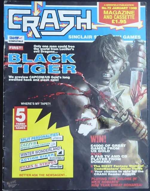 CRASH ZX SPECTRUM Magazine No.72 JANUARY 1990 £4.00 - PicClick UK